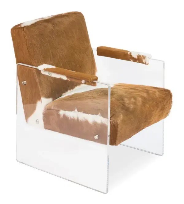 Floating Cowhide Leather Acrylic Body Lounge Chair | Enhancing Your Habitat